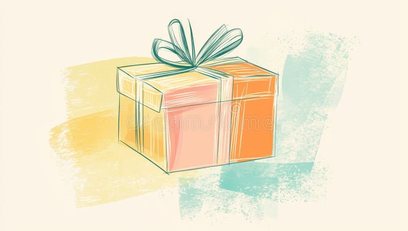 Template for Continuous One Line Drawings of Gift Boxes with Party ...