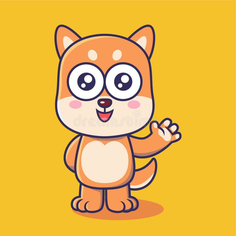Cute Dog Shiba Innu Animal Cartoon Character Vector Illustration. Stock ...