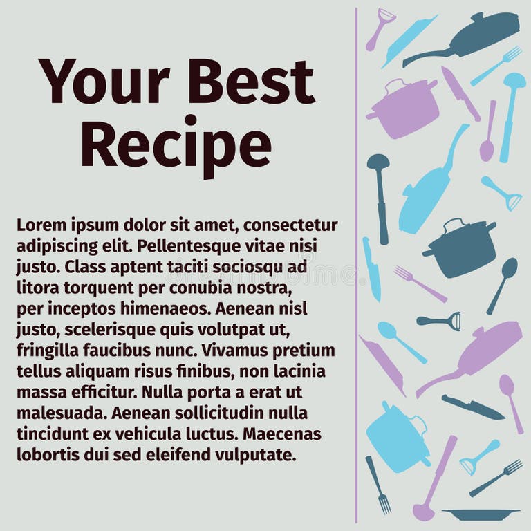 Template for Culinary Recipe Stock Vector - Illustration of fork, home ...