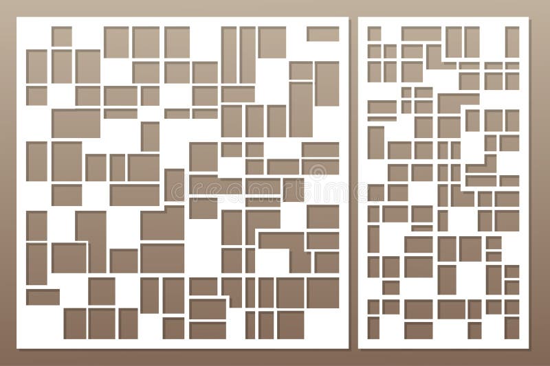 Template for Cutting. Abstract Lines, Square, Brick Pattern Stock ...