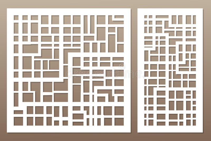 Template for Cutting. Abstract Lines, Square, Brick Pattern Stock ...