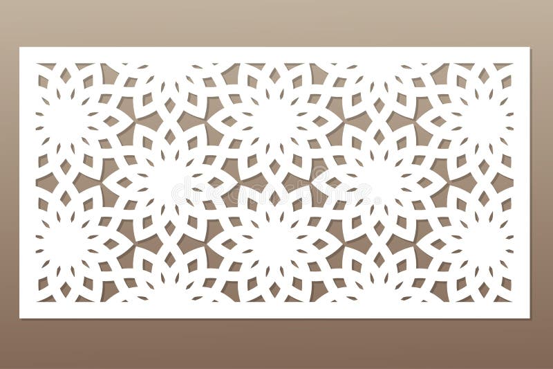Template for Cutting. Geometric Flower Pattern. Laser Cut. Ratio 1:2 ...