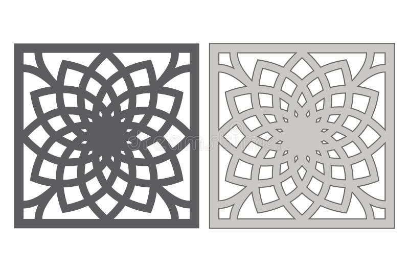 Template for Cutting. Geometric Flower Pattern. Laser Cut. Ratio 1:1 ...