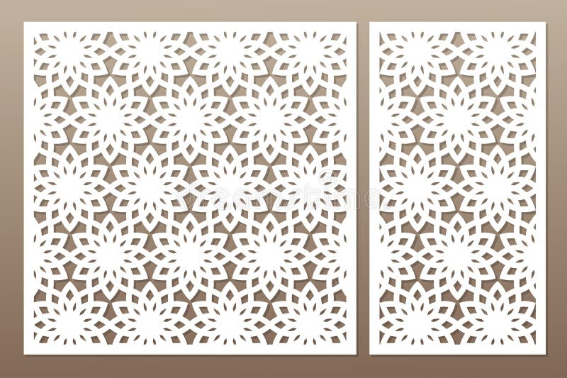 Template for Cutting. Geometric Flower Pattern. Laser Cut Stock Vector ...
