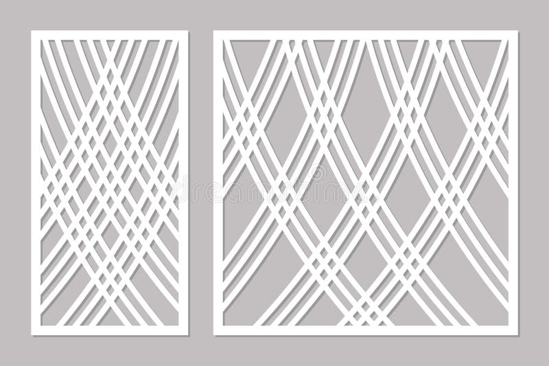 Template for Cutting. Lines Art Pattern. Laser Cut. Set Ratio 1:2, 1:1 ...