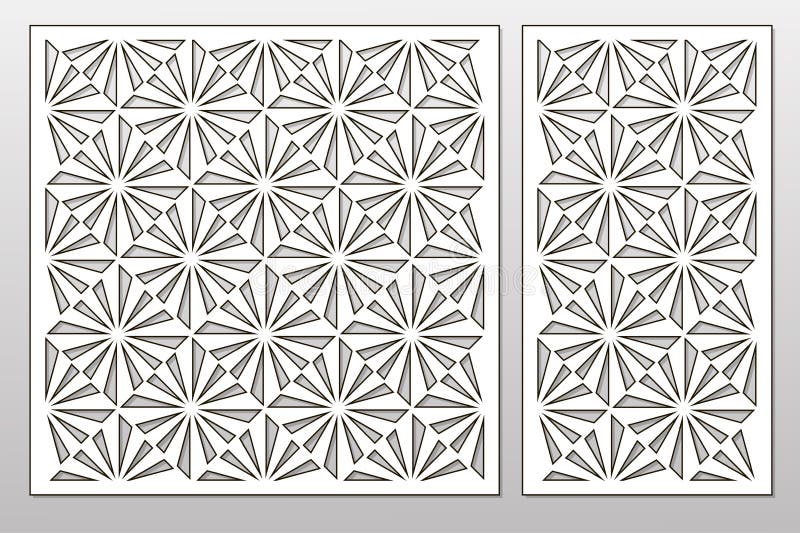 Template for Cutting. Square, Optical Pattern. Laser Cut Stock Vector ...