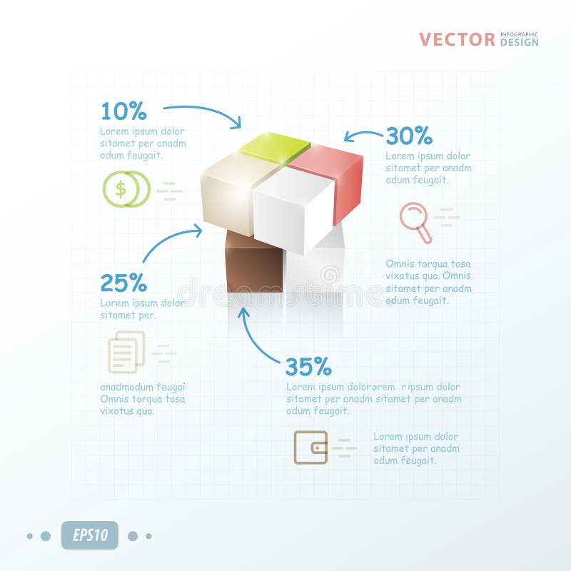 Template 3D Cube Infographic Stock Vector - Illustration of concept ...