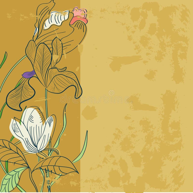 Template for Decorative Card Stock Vector - Illustration of flores ...