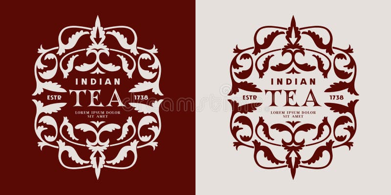 Template Decorative Label for Indian Tea Stock Vector - Illustration of ...
