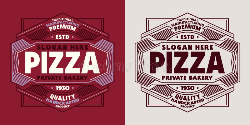 Template Decorative Label for the Pizza Box Stock Vector - Illustration ...