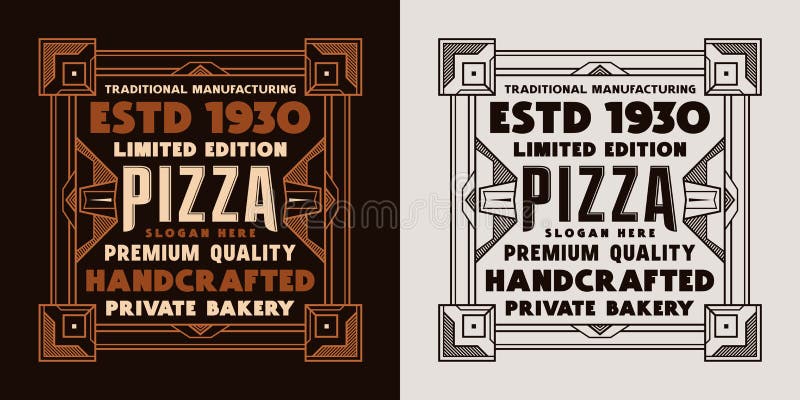 Template Decorative Label for the Pizza Box Stock Vector - Illustration ...