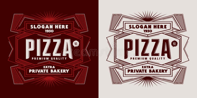 Template Decorative Label for the Pizza Box Stock Vector - Illustration ...