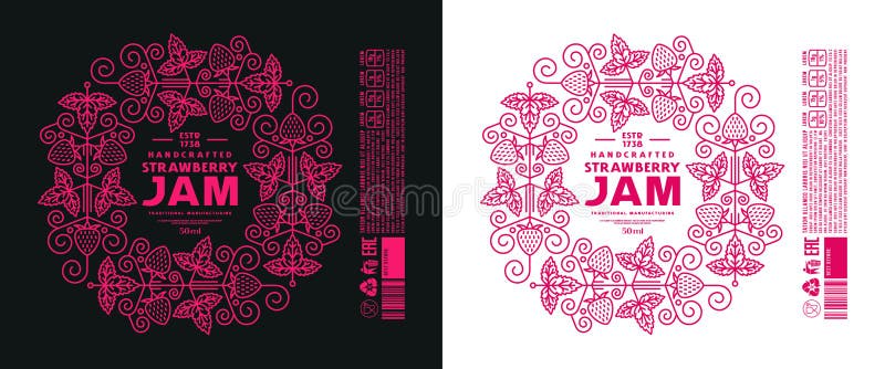 Template Decorative Label for Strawberry Jam Stock Vector ...