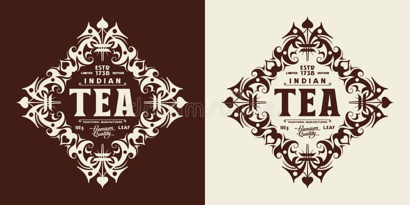 Template Decorative Label for Tea Stock Vector - Illustration of ...