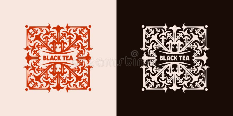 Template Decorative Label for Tea Stock Vector - Illustration of border ...