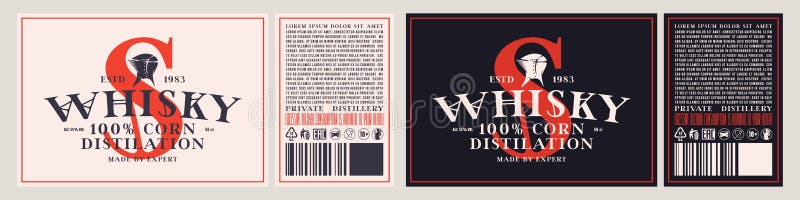 Template Decorative Label for Whiskey Stock Vector - Illustration of ...