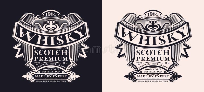Template Decorative Label for Whiskey Stock Vector - Illustration of ...