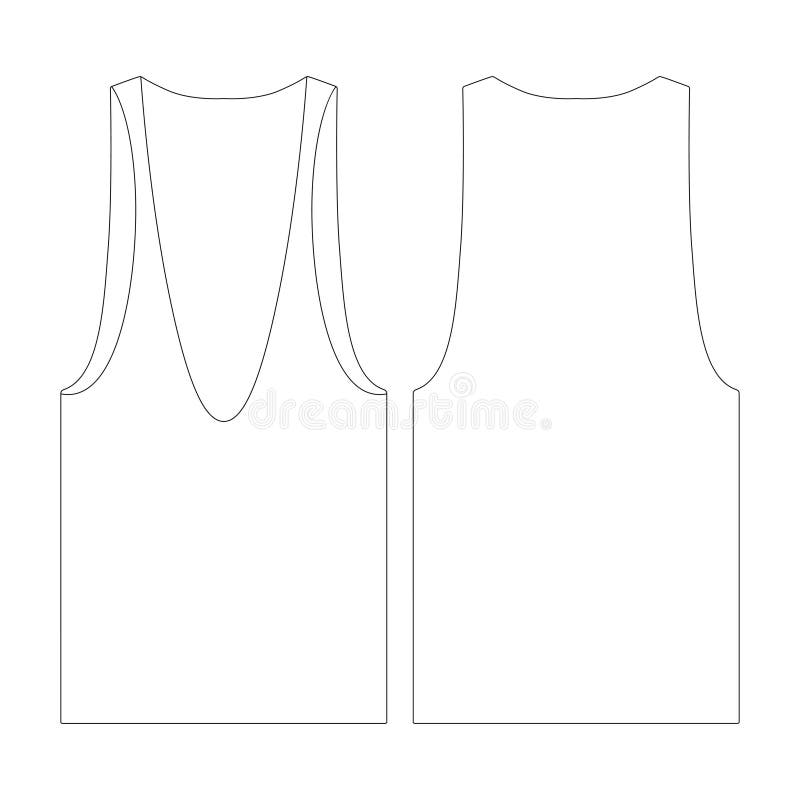 Template Tank Top Vector Illustration Flat Sketch Stock Vector ...