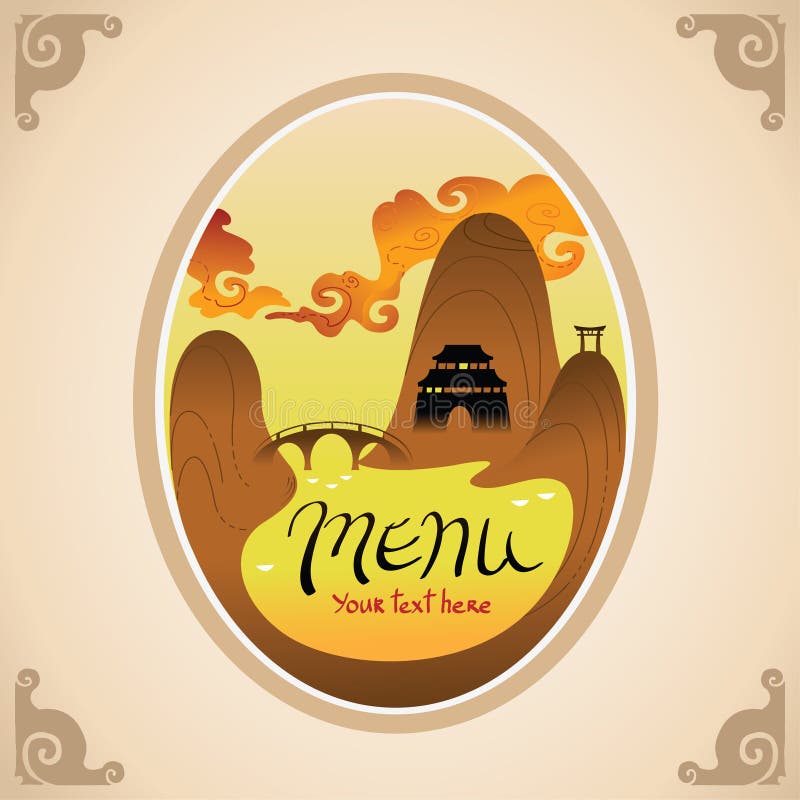 Template Design of Asian Menu Stock Illustration - Illustration of ...