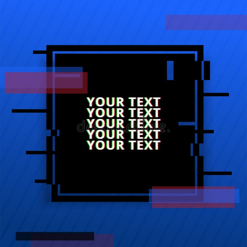 Template Design Banner with Glitch Effect. Vector Distorted Background ...