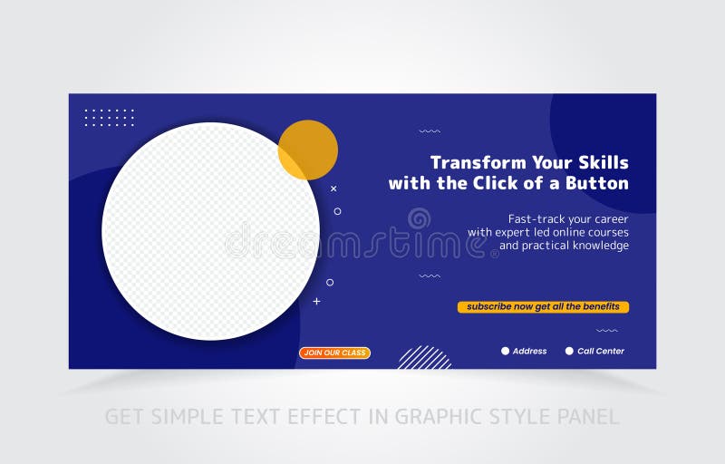 Template Design Banner Online Learning Stock Vector - Illustration of ...