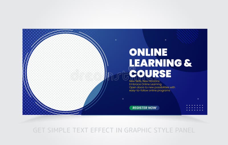 Template Design Banner Online Learning Stock Vector - Illustration of ...