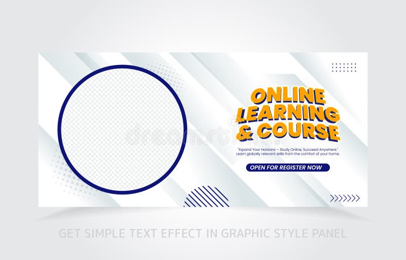 Template Design Banner Online Learning Stock Vector - Illustration of ...