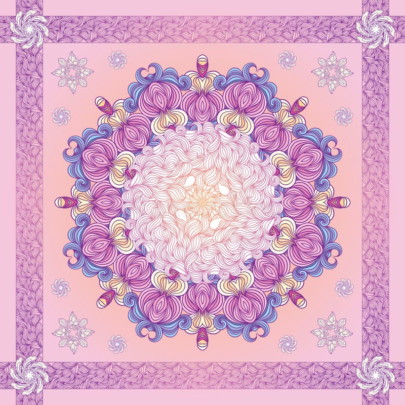 Template Design for Card or Shawl. Stock Vector - Illustration of ...