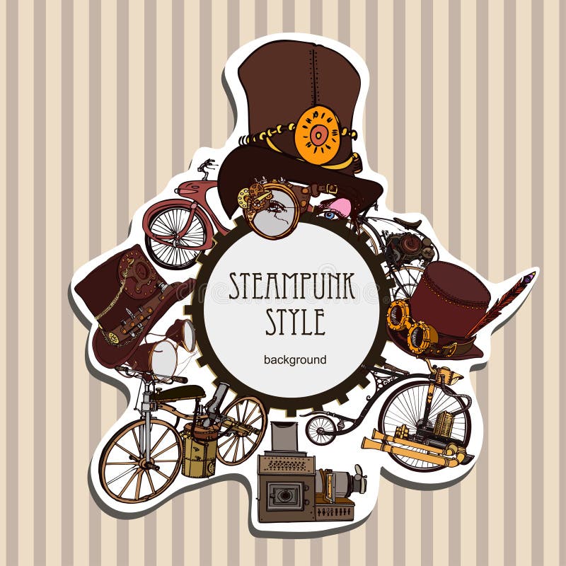 Template Design for Card. Steampunk Style. Stock Illustration ...