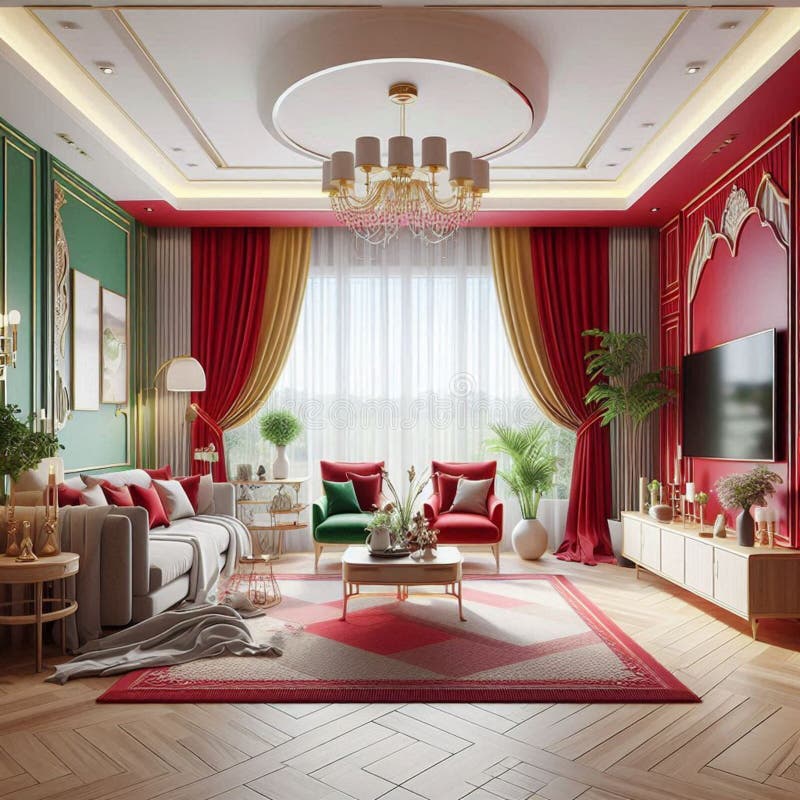 Template Design Color Living Room Stock Image - Image of room, design ...