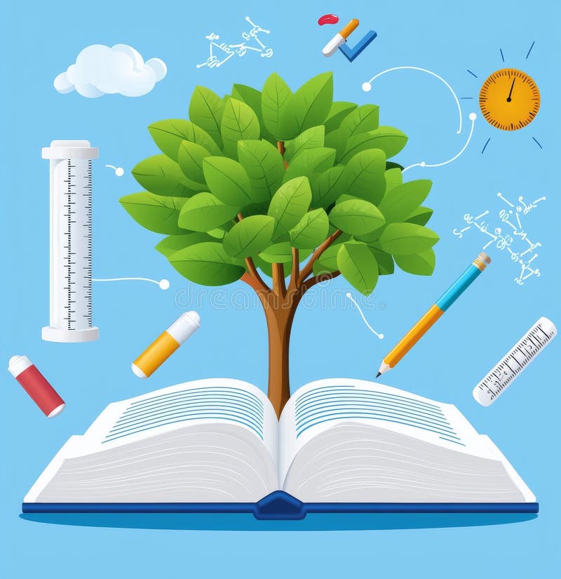 A Template Design of an Education Tree and an Open Book. Back To School ...