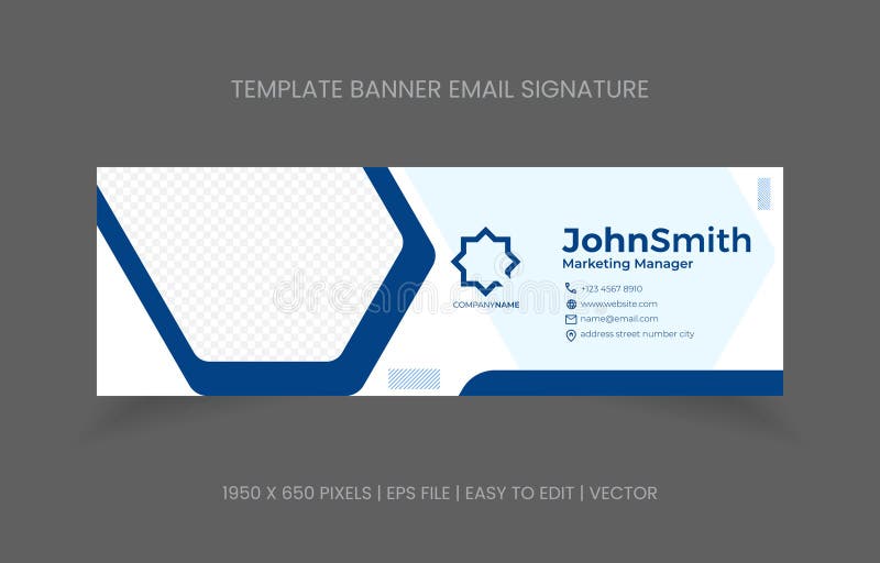 Template Design Email Signature Stock Vector - Illustration of address ...