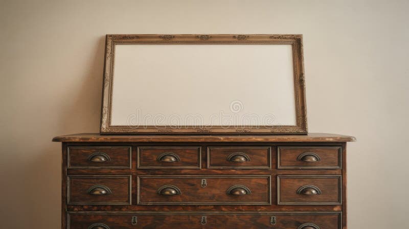 Template Design Featuring a Poster Frame on a Chest of Drawers within ...