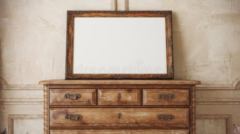 Template Design Featuring a Poster Frame on a Chest of Drawers within ...