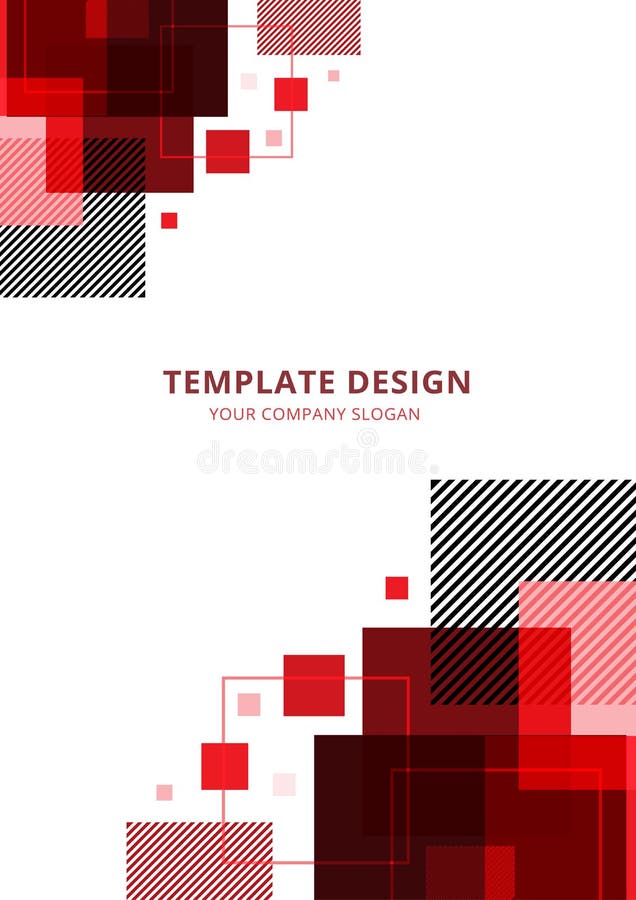 Template Design Geometric Abstract Background , Red Tone Stock Vector ...
