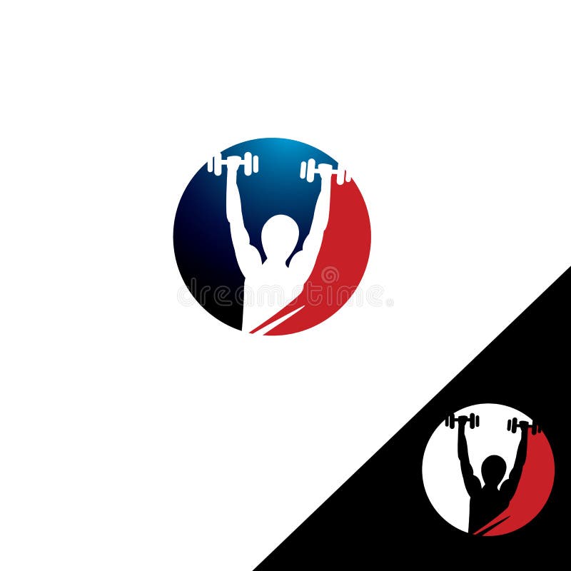 Bodybuilding or Fitness Vector Logo Design Stock Vector - Illustration ...