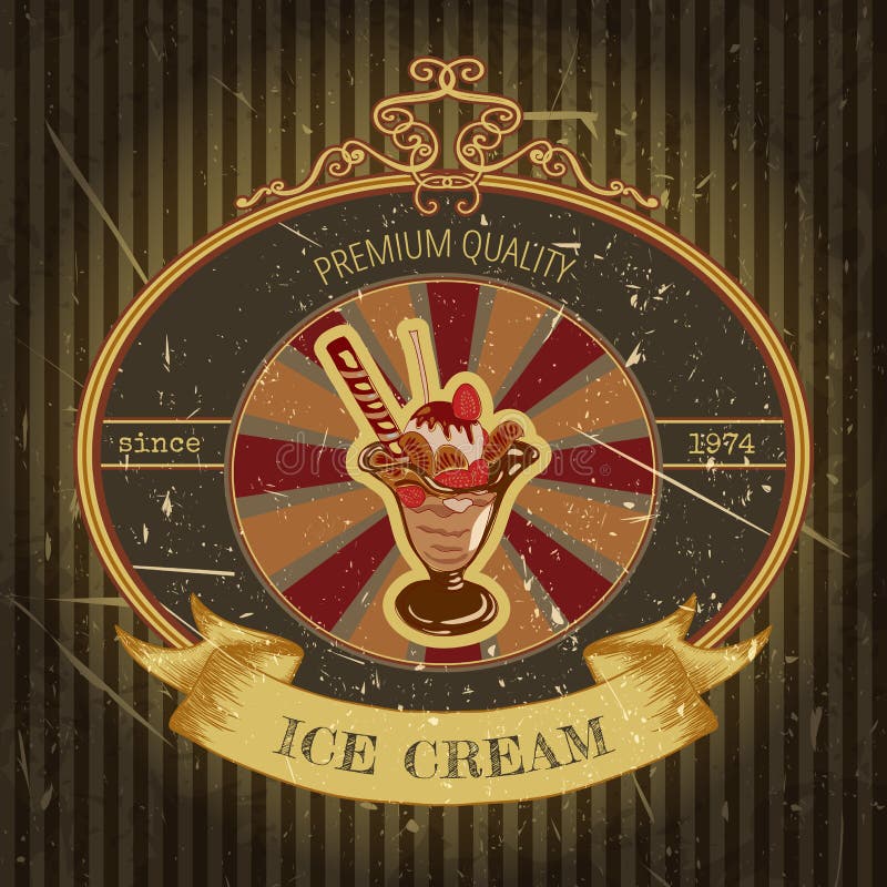 Template for Design with Hand Drawn Ice Cream Typography Poster Stock ...