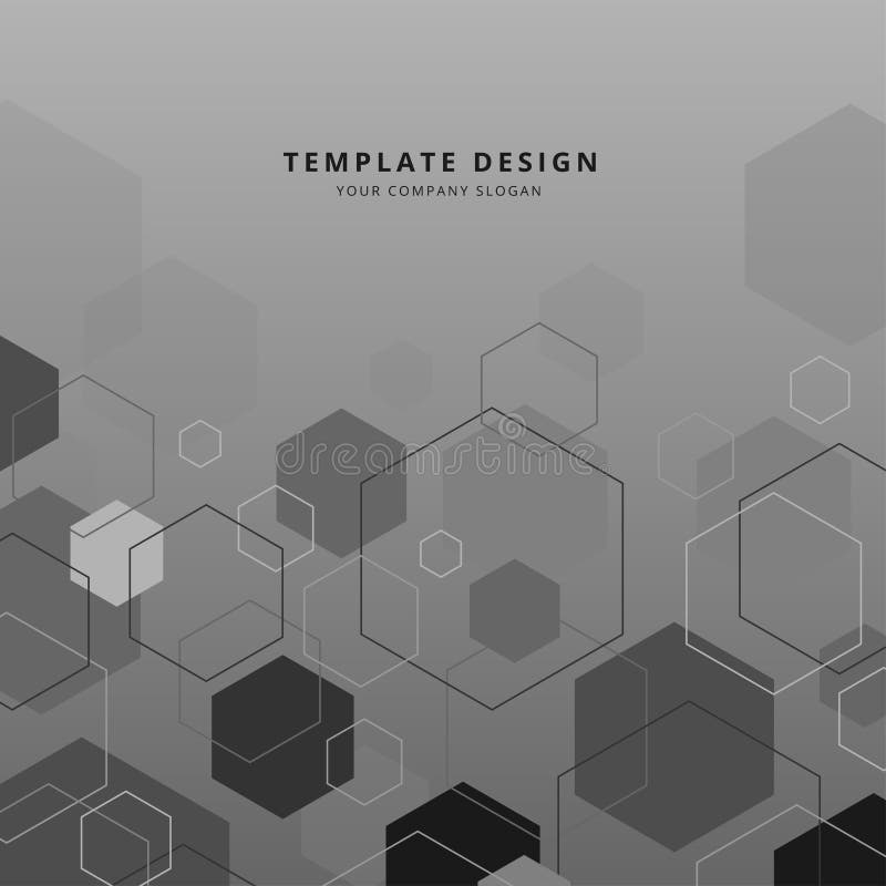 Template Design Hexagon Geometric Abstract Background , Vector and ...