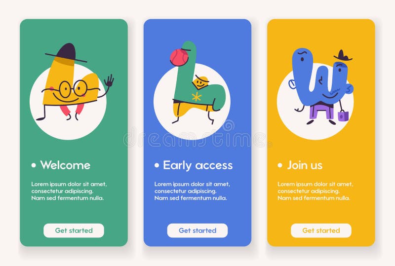 Template Design for Mobile App Page Stock Vector - Illustration of ...