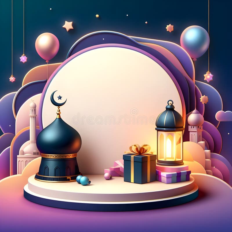 Template Design for Ramadan and Eid Alfitr Mubarak Ai Generator Stock ...