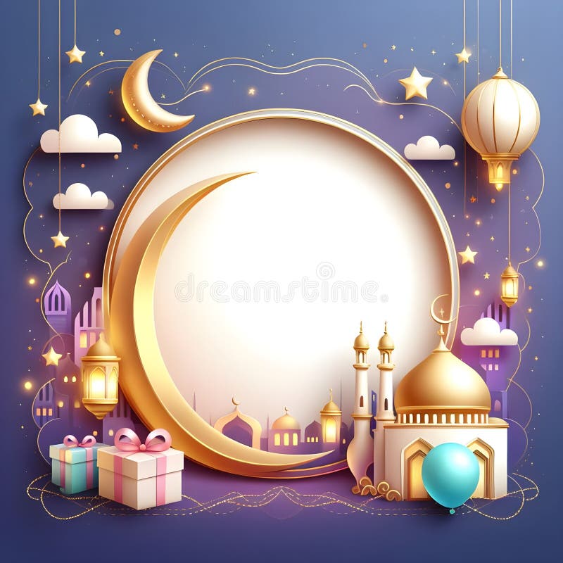 Template Design for Ramadan and Eid Alfitr Mubarak Ai Generator Stock ...