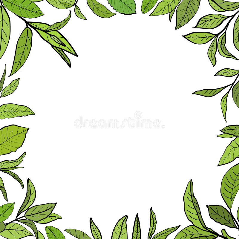 Template for Design with a Set of Tea Leaves Stock Vector ...