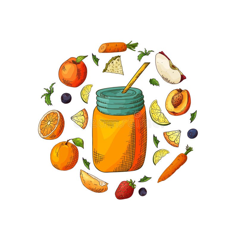 Template Design with Smoothie for Banner, Brochure. Organic Fruit Shake ...