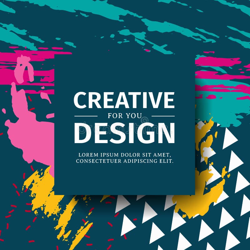 Template Design Square Banner with Pop Texture Background. Poster for ...