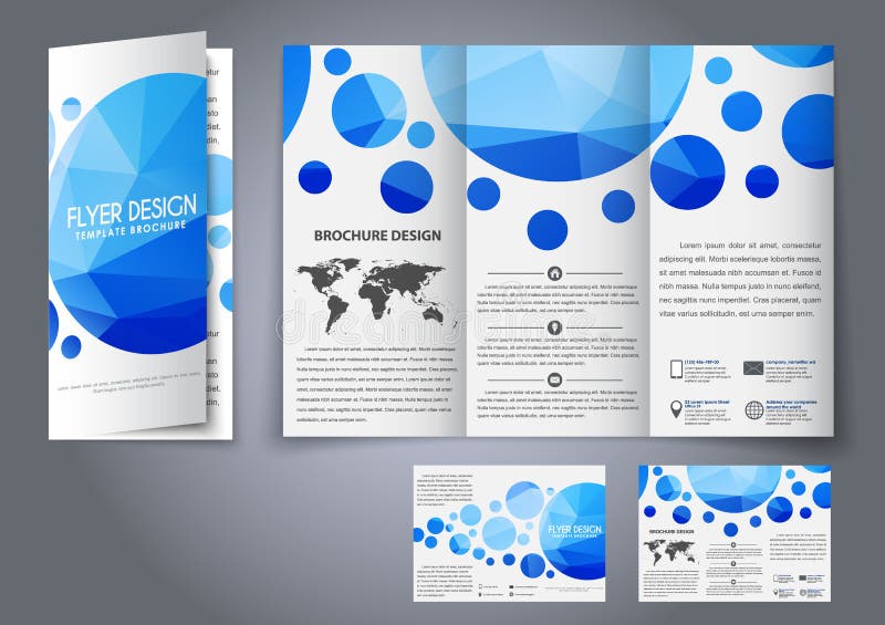Template Design Three Fold Flyer, Brochure Stock Vector - Illustration ...