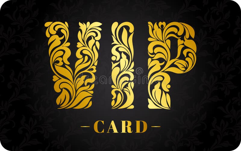 Template Design VIP Card. Inscription VIP of Floral Decorative P Stock ...