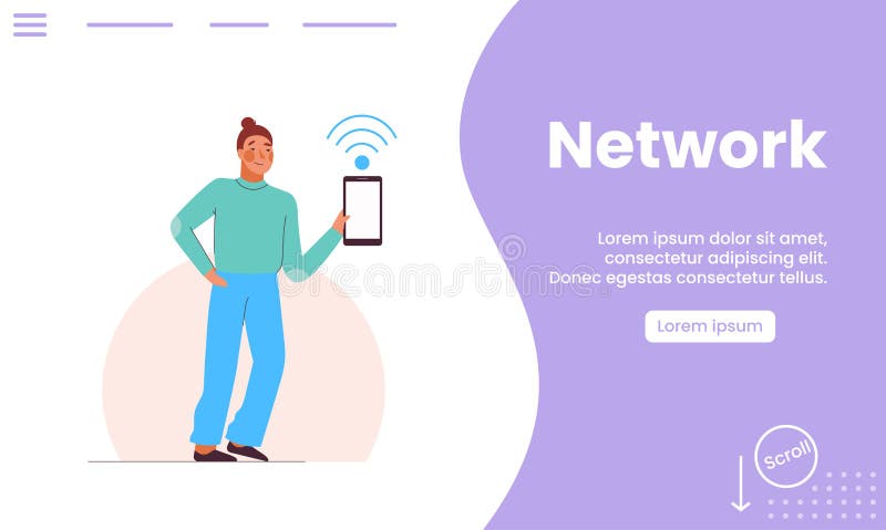 Template Designs Empty States for Mobile App Page Concept. Network ...
