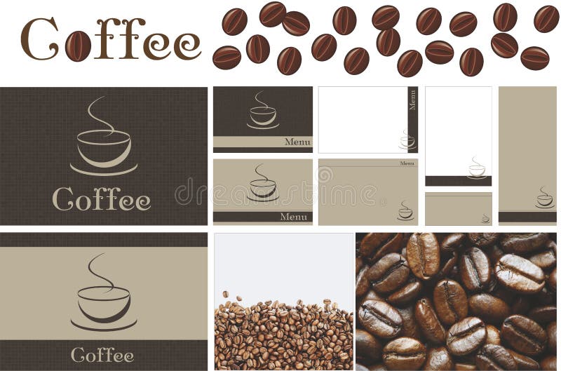 Template Designs Of Menu And Business Card For Cof Stock Vector ...