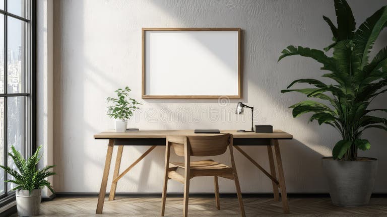 Template desk frame mockup stock illustration. Illustration of branding ...