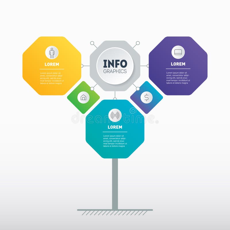 Template of Development Tree, Chart or Diagram. Vector Info Graphic of ...